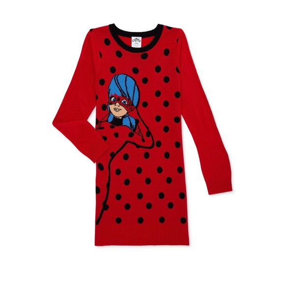 miraculous | Dresses | Red And Black Polka Dot Miraculous Ladybug Girls ...